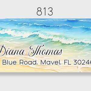 Personalized Return Address Labels, Beach Ocean Summer Tropical Aqua ...