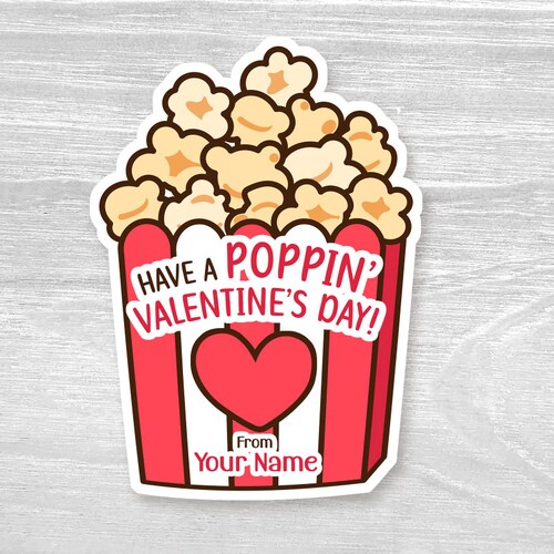Have a POPPIN' Valentine's Day Stickers for Popcorn - Etsy