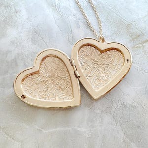 Big Heart Shape Locket Necklace, Personalized Photos Locket Necklace ...