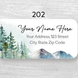 Personalized Trees Mountain Woodland Deer Landscape Christmas Winter ...