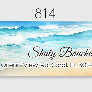 Personalized Return Address Labels, Beach Ocean Summer Tropical Aqua ...