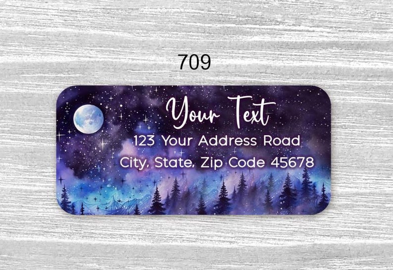 Set of 48 Personalized Cosmos Celestial Galaxy Starred Night Sky Full ...