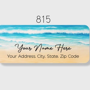 Set of 48 Personalized Return Address Labels, Beach Ocean Summer ...