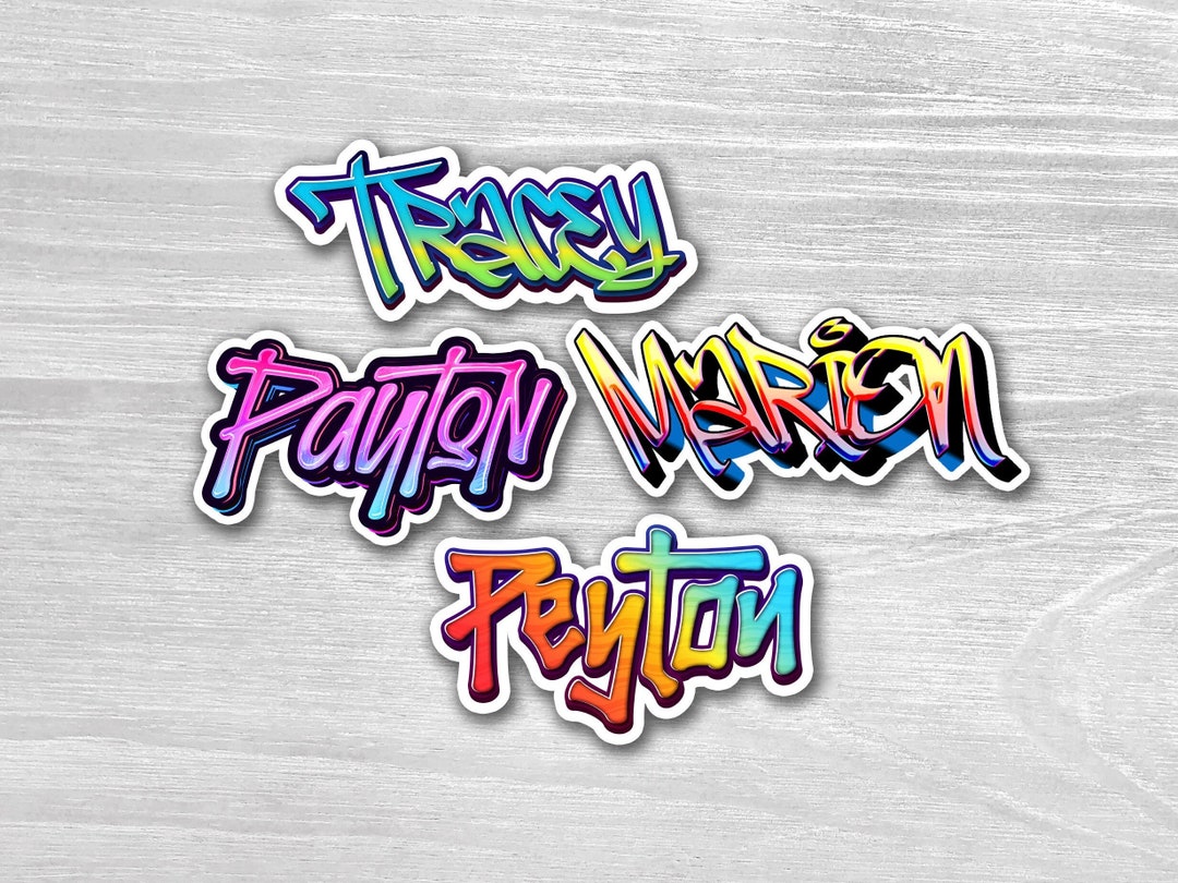 Graffiti Style Name Sticker, Personalized Vinyl Name Sticker, Custom ...