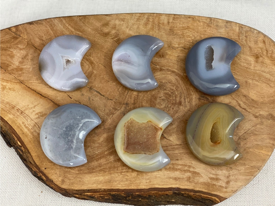 Druzy Agate Moons Crystal Moons Agate Moon Crystal Moon - Etsy