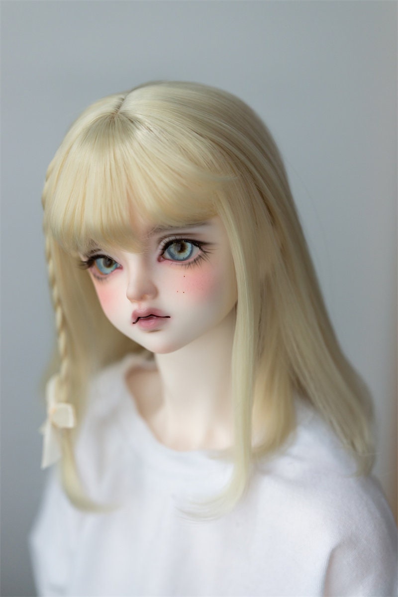Braided BJD Doll Wig With Bangs: Straight Hair, 1/3 1/4 1/6 Size - Etsy