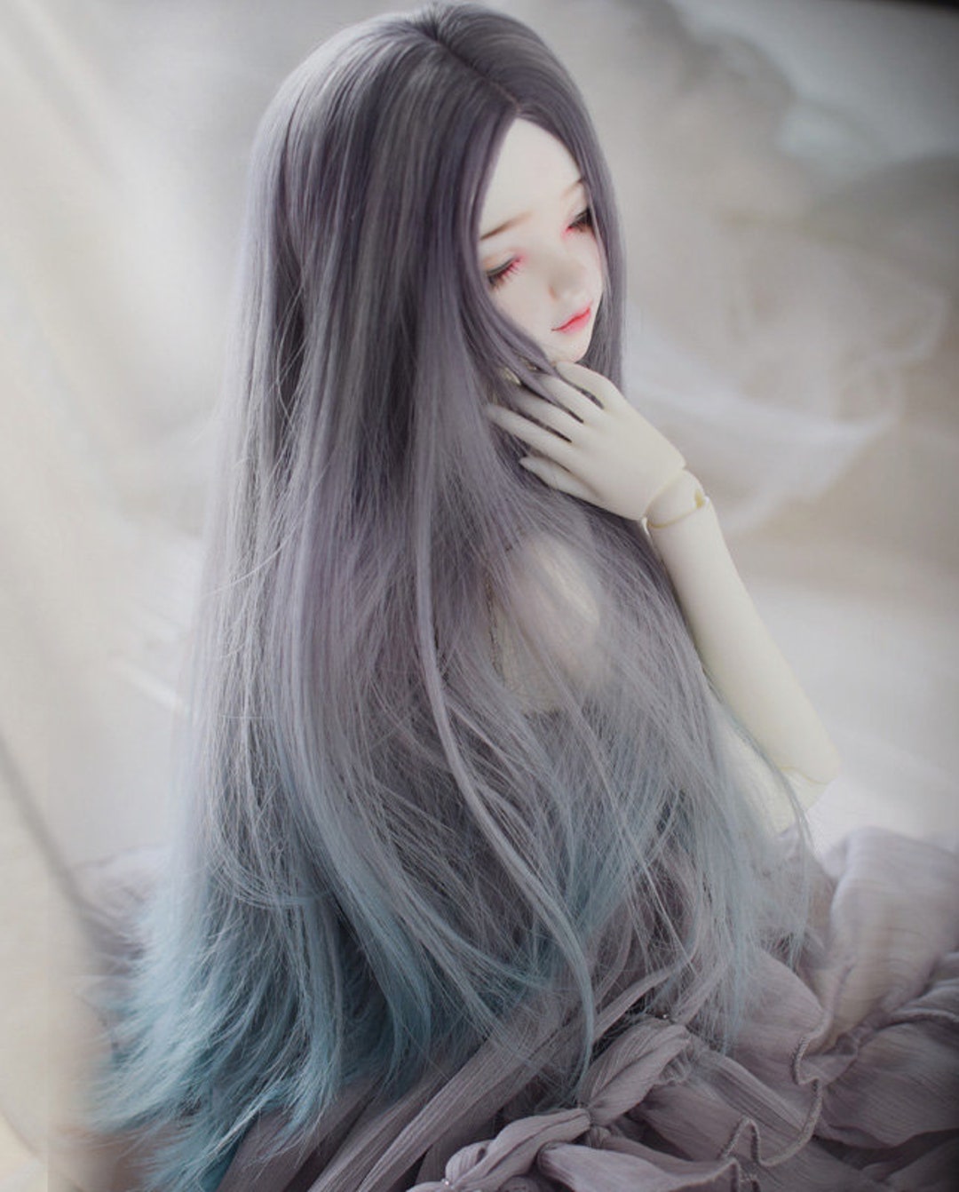1/3 BJD Doll Wig Gradient Grey Wig for Blythe Long Bjd Wig, Bjd Wigs ...
