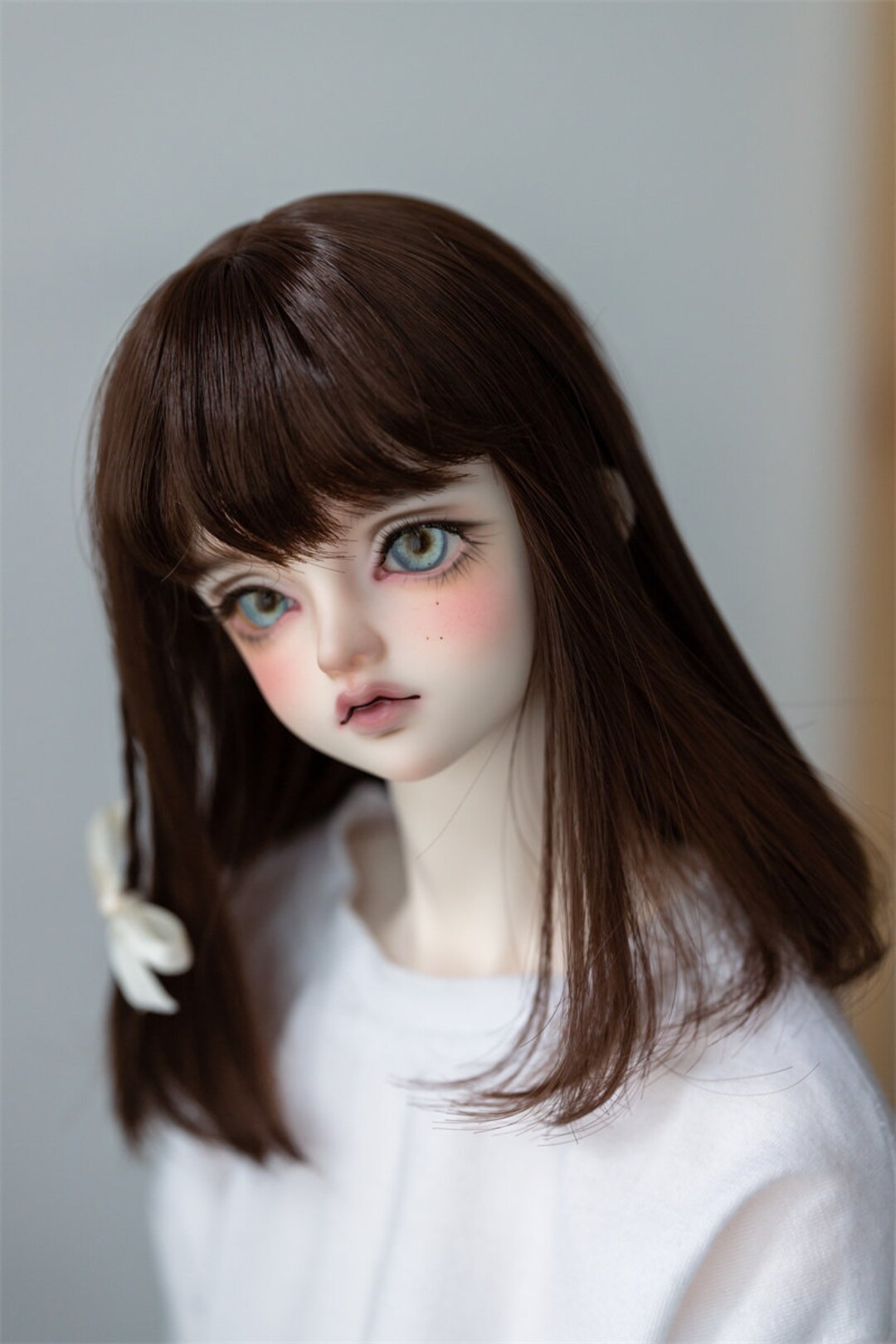 Braided BJD Doll Wig With Bangs: Straight Hair, 1/3 1/4 1/6 Size - Etsy