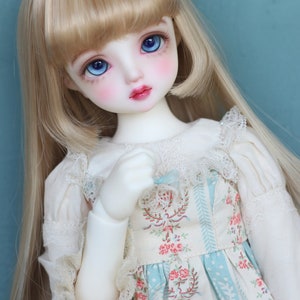 BJD Doll Wig Grey Green Bjd Wig Blonde Hair With Bang Fashion Long ...