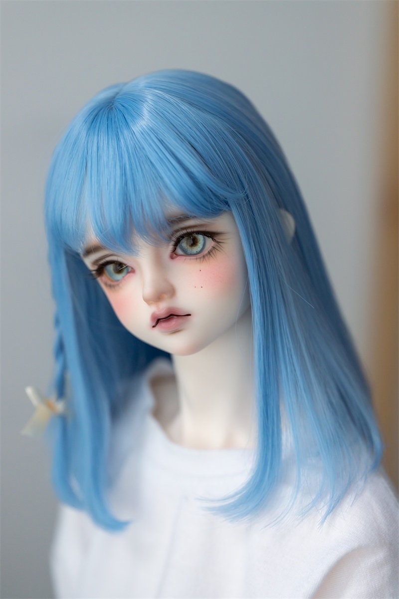 Braided BJD Doll Wig With Bangs: Straight Hair, 1/3 1/4 1/6 Size - Etsy