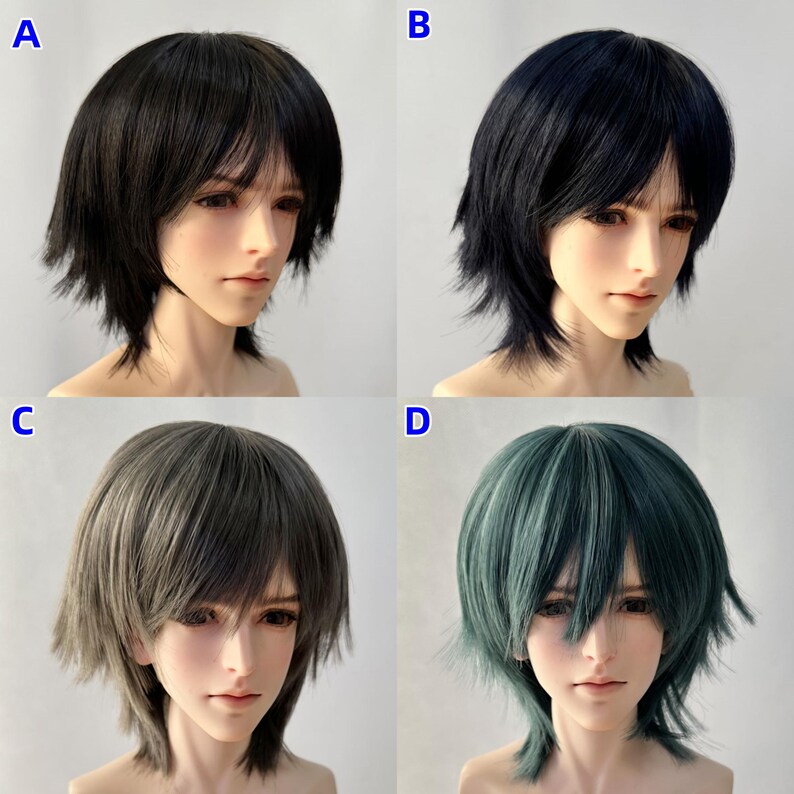 DIY BJD Wolf Cut Wig: Mohair, Multi-color, 1/3 1/4 Doll Customization ...