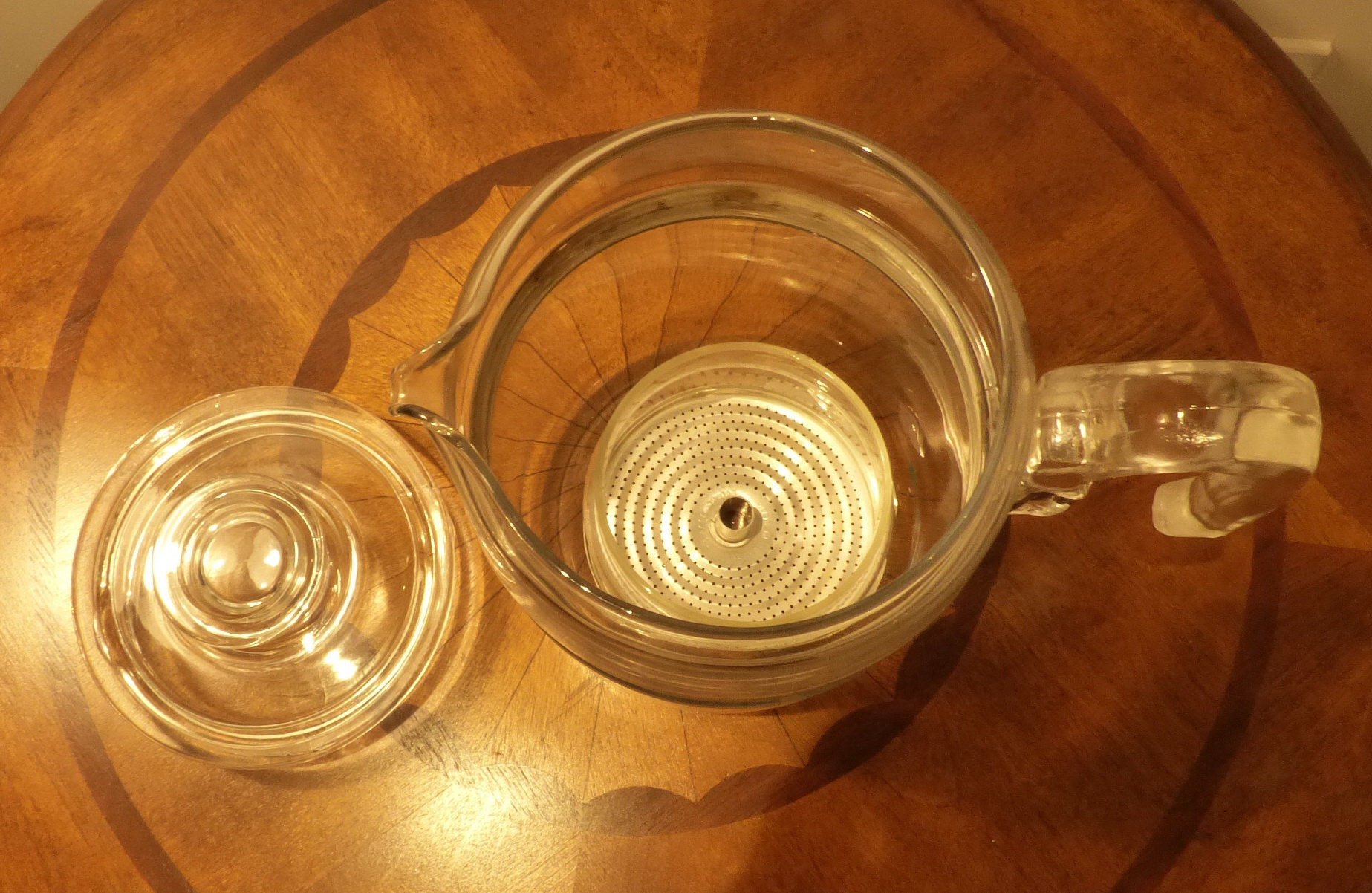 PYREX 6 Cup Clear Glass FLAMEWARE Coffee Percolator 7756 B. No Pump ...
