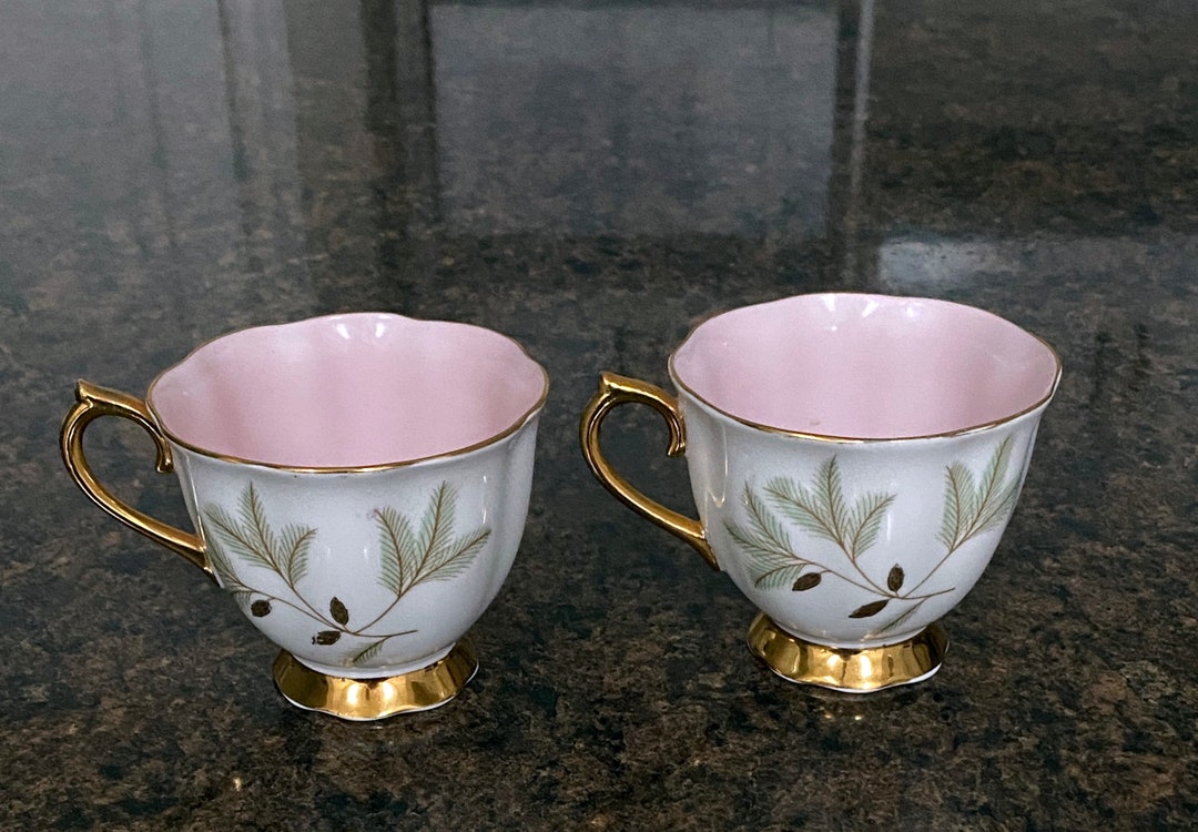 Royal Albert BRAEMAR Pattern, TWO 1960s Vintage Tea Cups, Vivid Pale ...