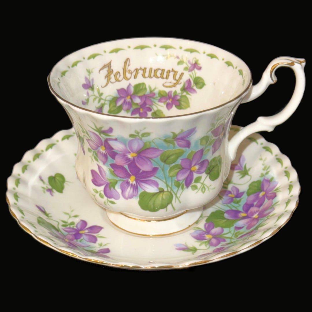 Royal Albert Flowers of the Month Series FEBRUARY Teacup and Saucer ...