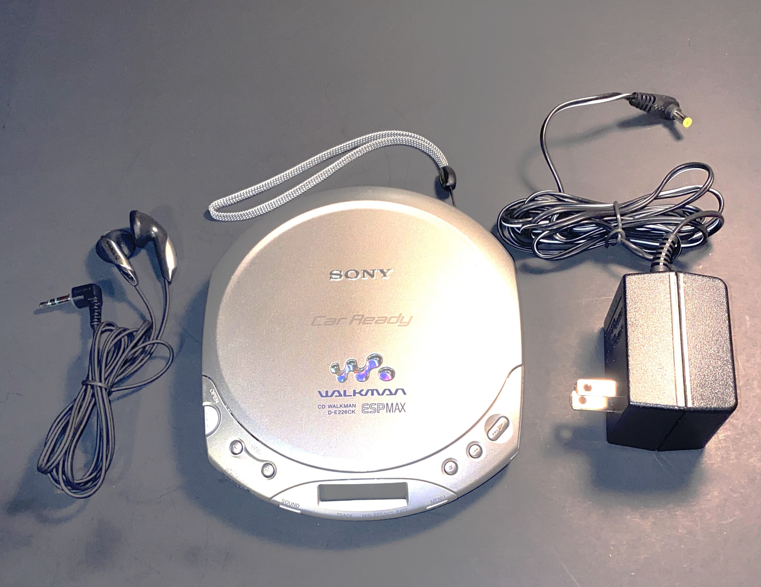 Vintage Sony Car Ready CD Walkman D-E226CK Esp Max Silver, Sony Adapter ...