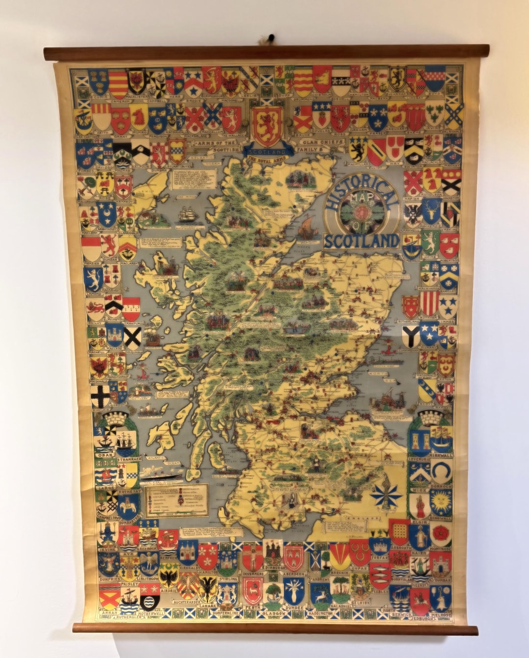 ORIGINAL Historical Map of Scotland by Bullock, John Bartholomew and ...