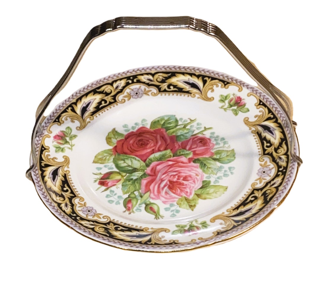 EB Foley 1950s FLORENCE Candy / Pastry Dish / Pink & Red Roses ...