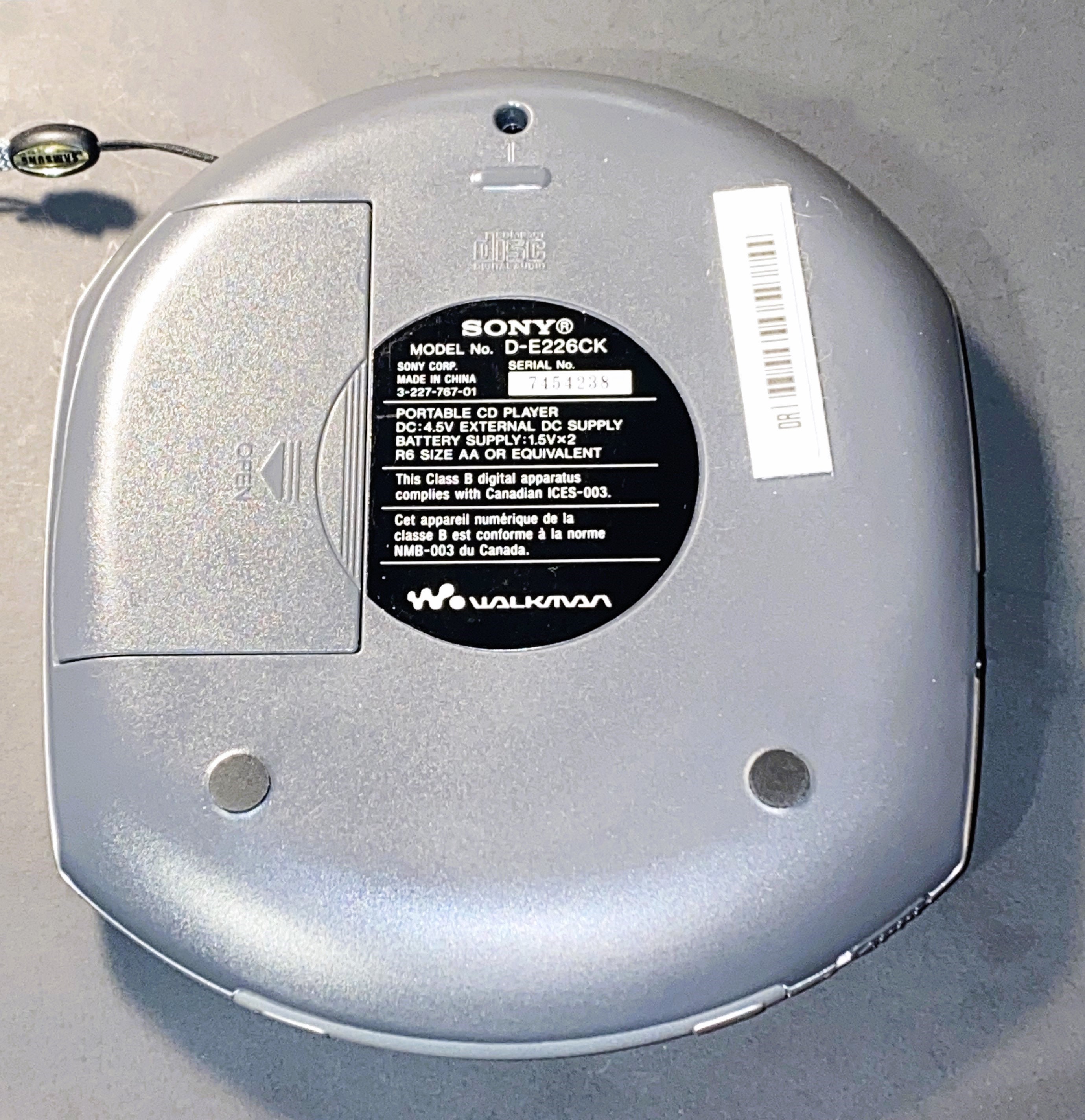 Vintage Sony Car Ready CD Walkman D-E226CK Esp Max Silver, Sony Adapter ...