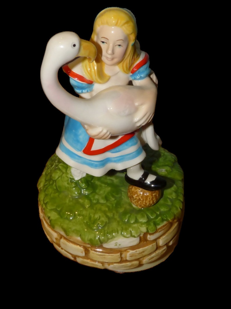 ALICE 1970s Musical Figurine / Music Box / Alice in Wonderland SCHMID ...