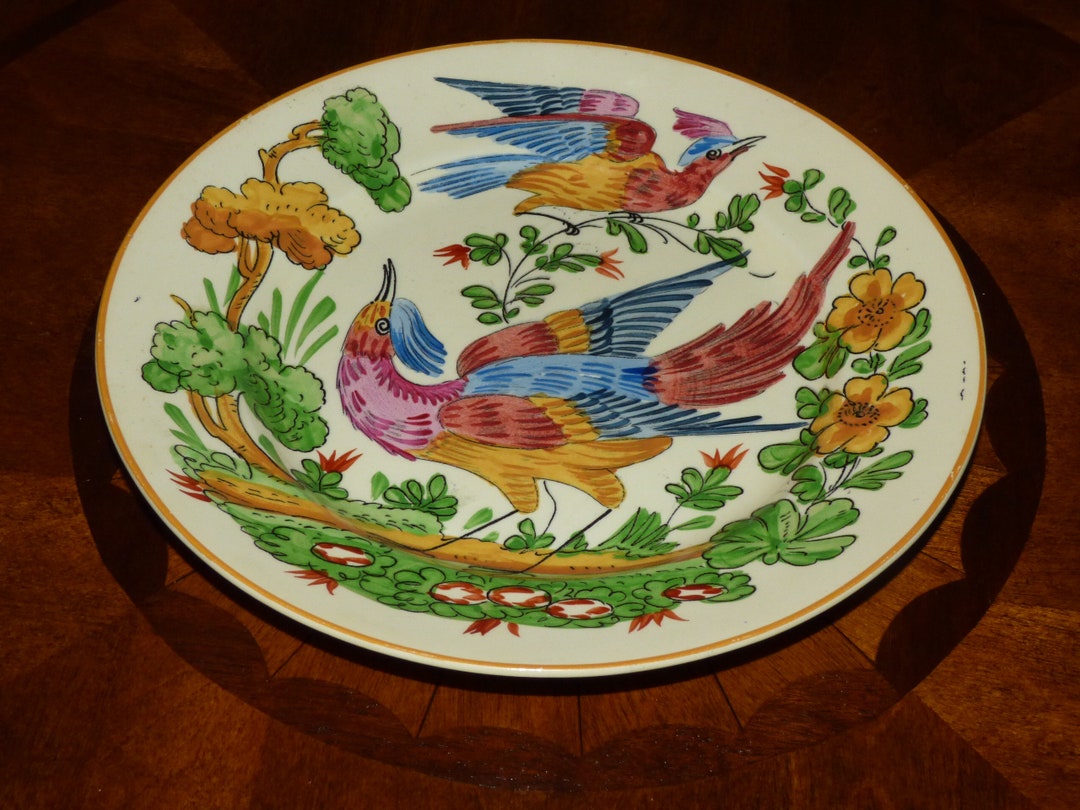 1920s ADAMS ENGLAND 10" Titian Ware Display Plate / Pheasants Design 10 ...