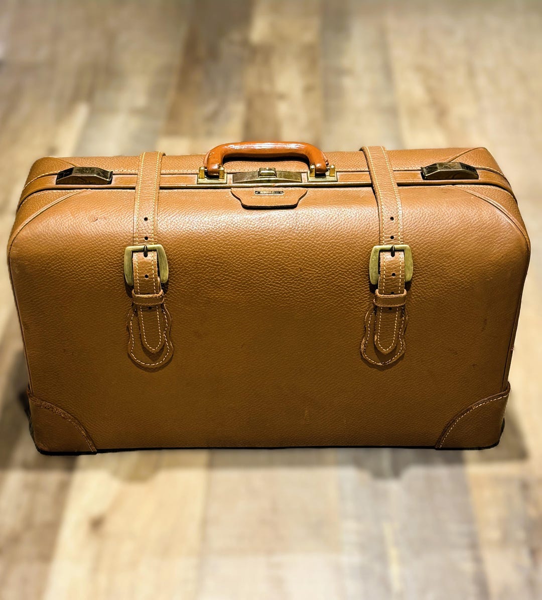 1920s Leather Suitcase / Samuel Trees & Co. Toronto. Tan / Brown Large ...