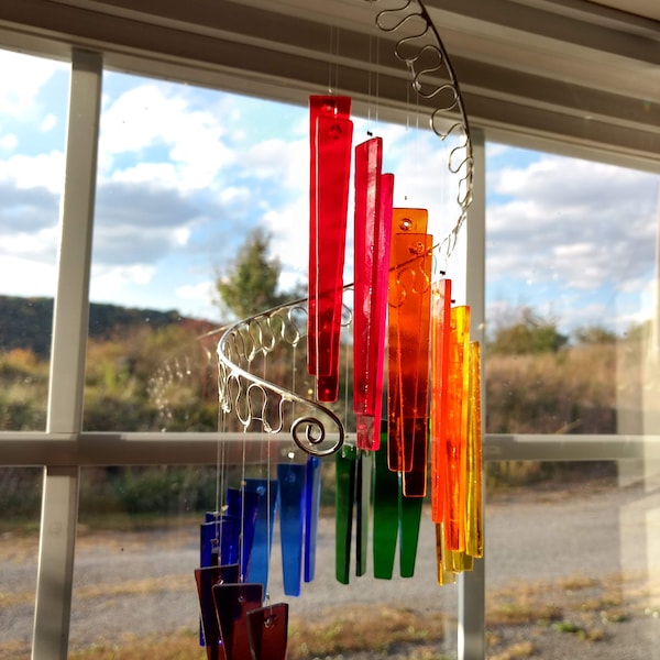 Rainbow Wind Chime - Etsy