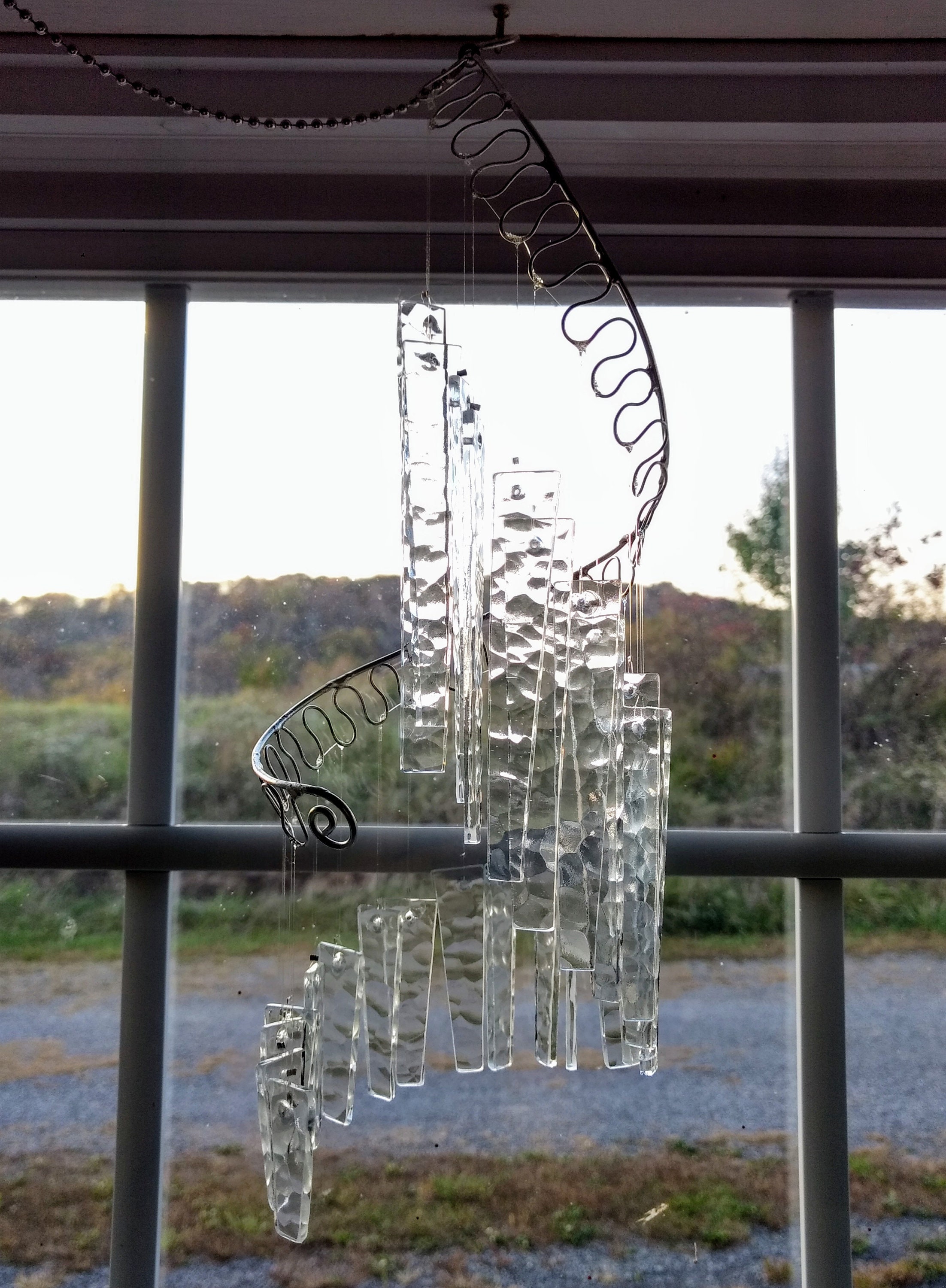On a Clear Day Glass Spiral Wind Chimes Jules Tones - Etsy