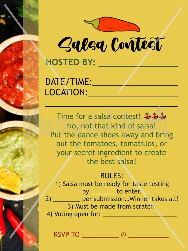 Salsa Contest Digital Pack Cinco De Mayo Digital Download - Etsy