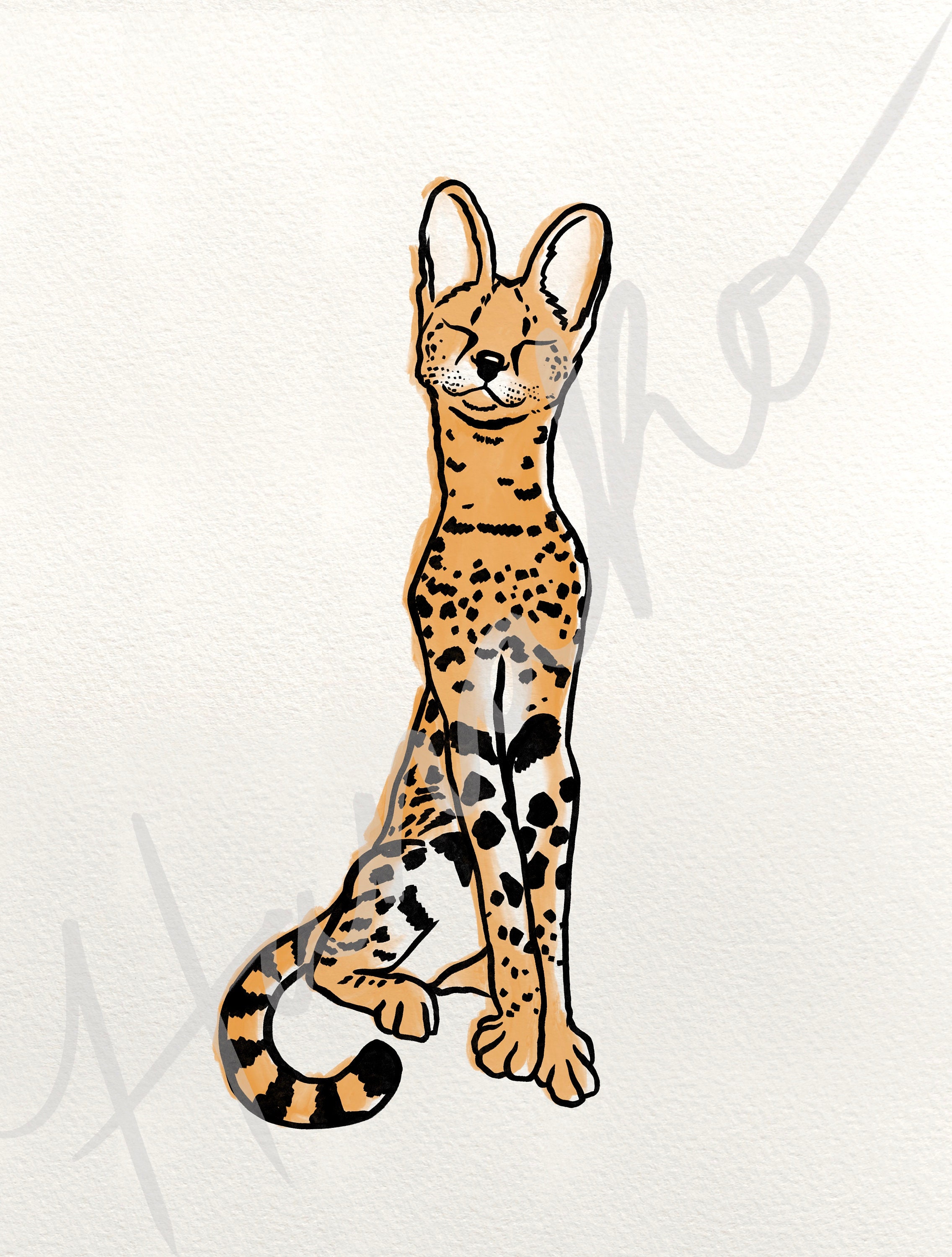 The Serval Wild Cat Print Big Cat African Safari Home Decor, Modern ...