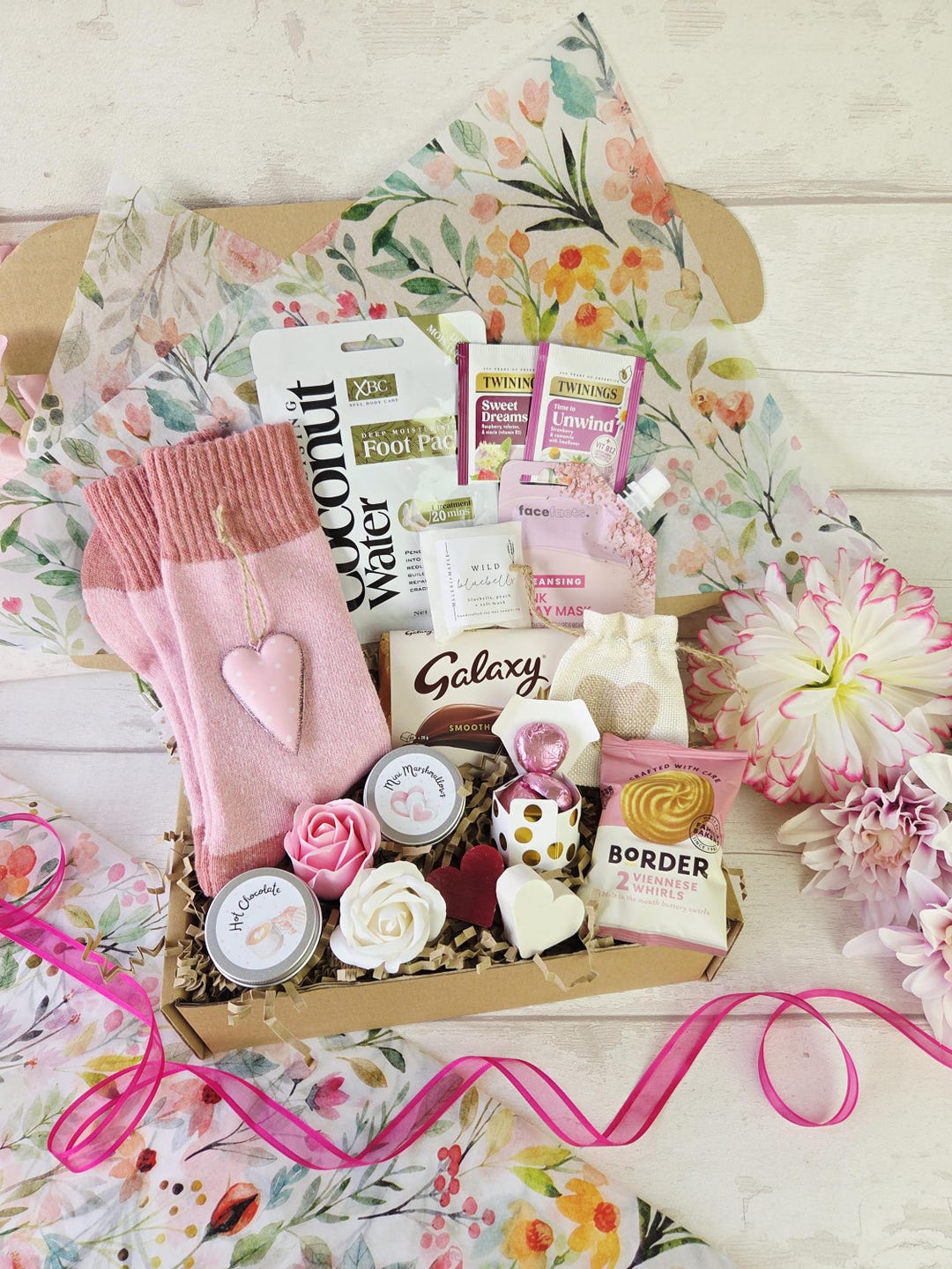 Pamper Gift Box for Her | Merino Wool Socks, Hot Chocolate & Treats - Etsy