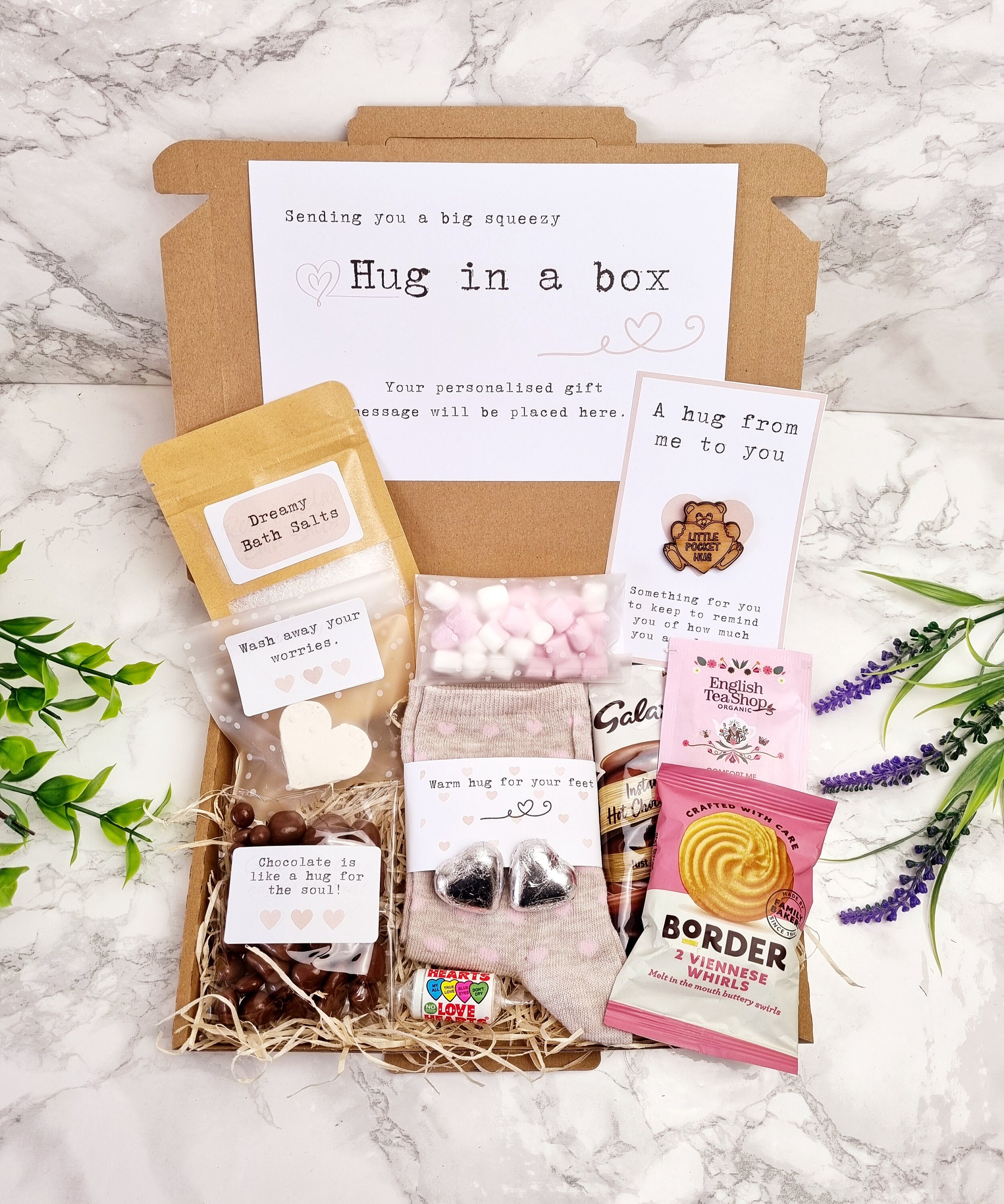 Hug in a Box Gift Treat Box Personalised Letterbox Gifts - Etsy UK