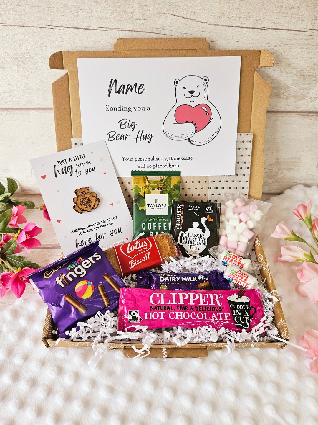 Hug in a Box, Treat Box, Letterbox Gift, Thinking of You, Personalised ...