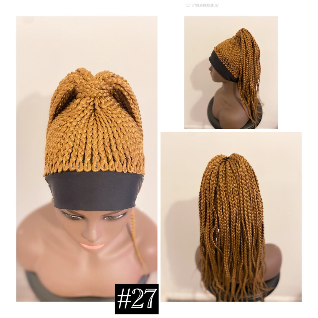 Updo Box Braid Headband Wig. - Etsy