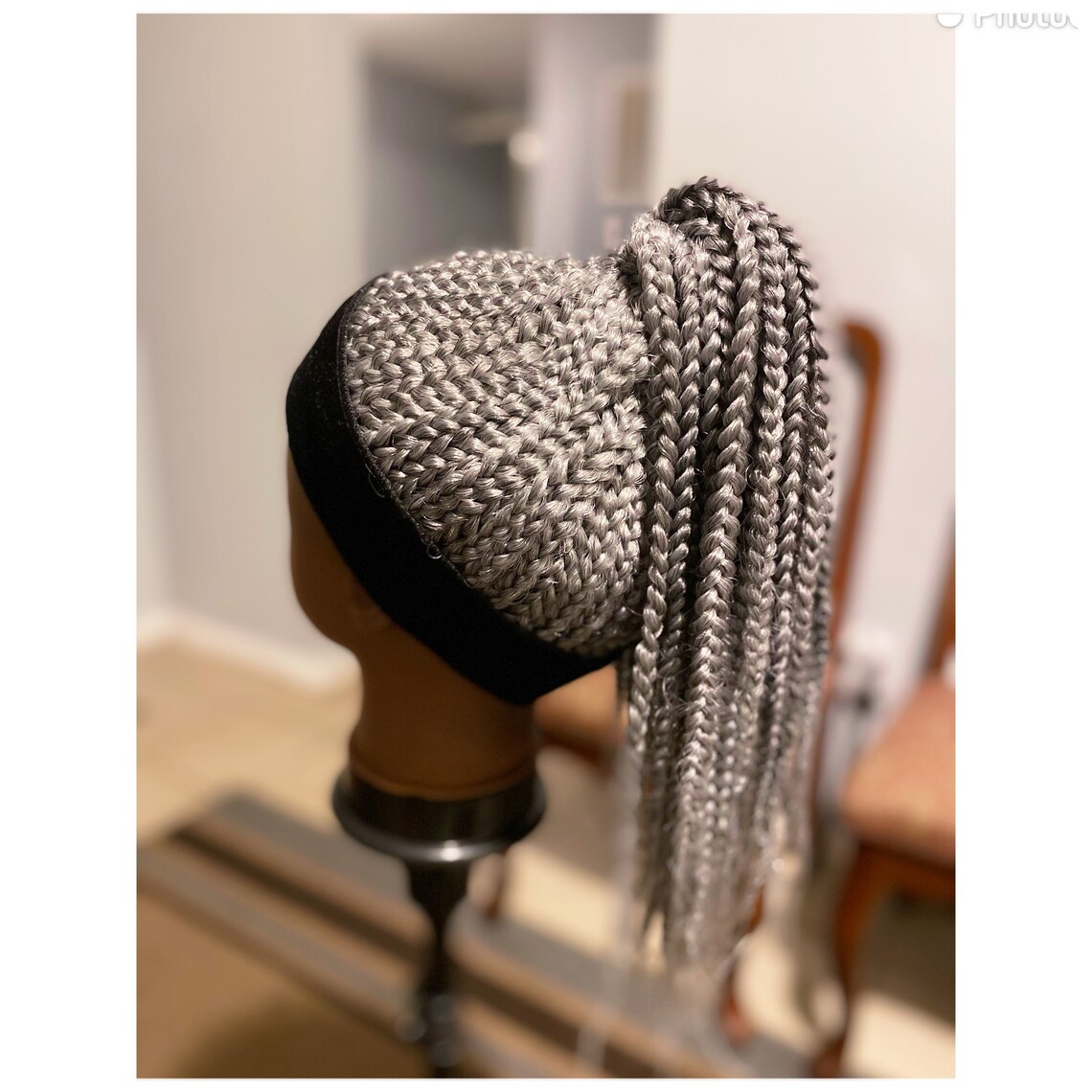 Updo box braid headband wig. | Etsy