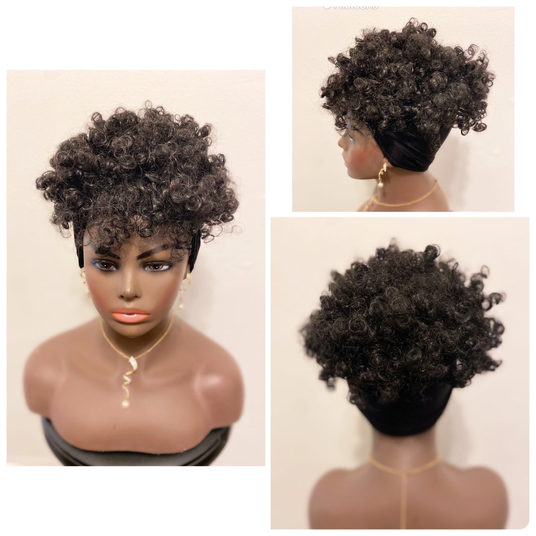 Afro Kinky Puff Bands Wig Afro Curly Hair Wrap Wig Twisted Stretchy ...