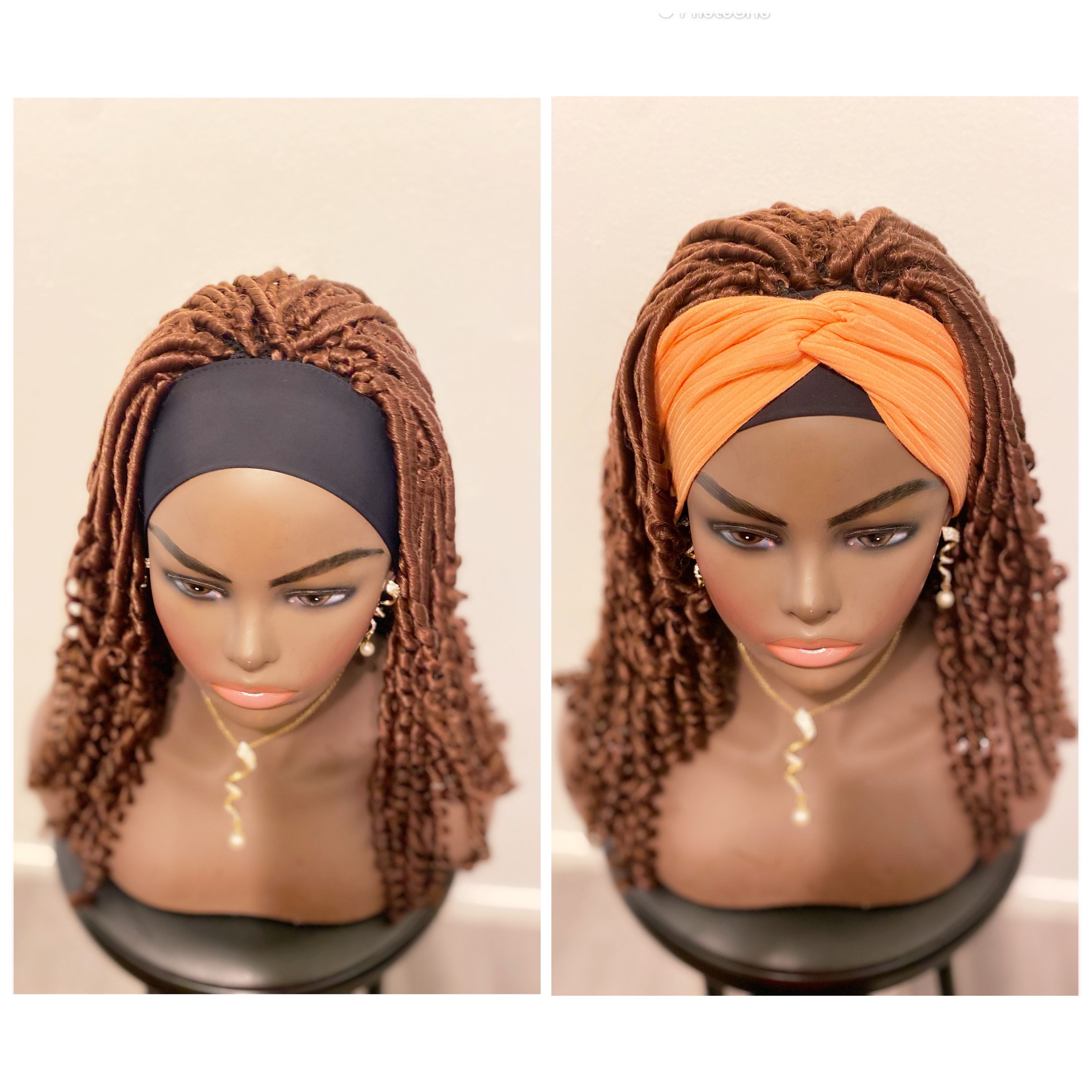 Curly Faux Loc Dreadlocks Headband Wig. - Etsy