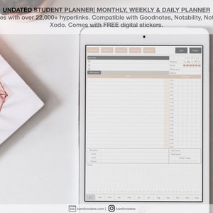 Undated Korean Study Planner | Free Digital Stickers and Planner Cover ...