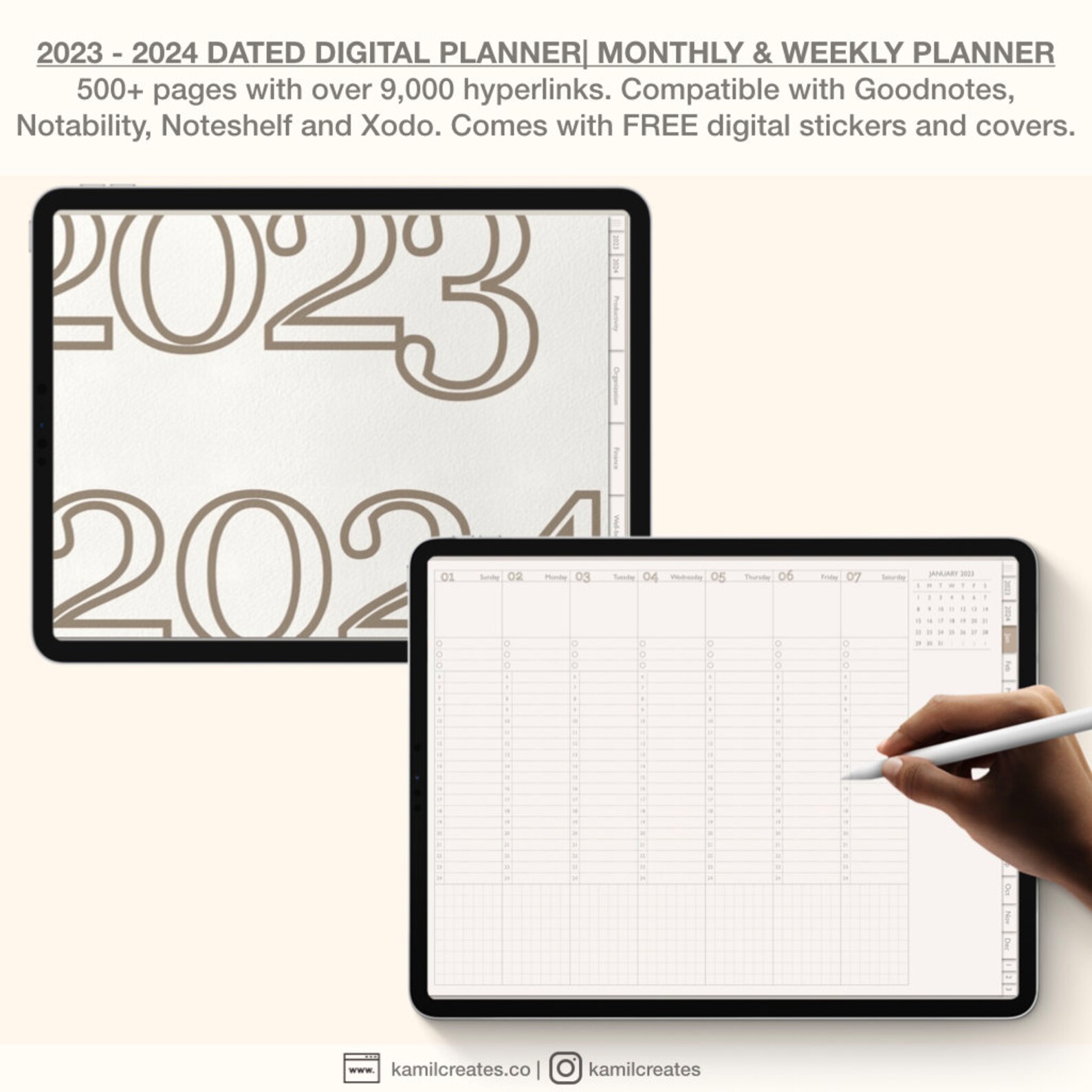 2023 2024 Dated Weekly Planner Ver 1 Minimalist Weekly - Etsy
