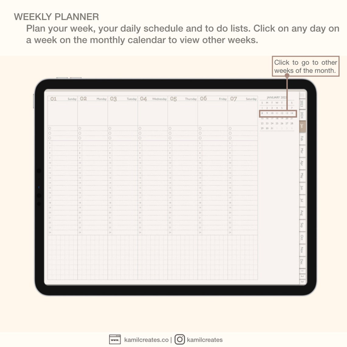 2023 2024 Dated Weekly Planner Ver 1 Minimalist Weekly - Etsy