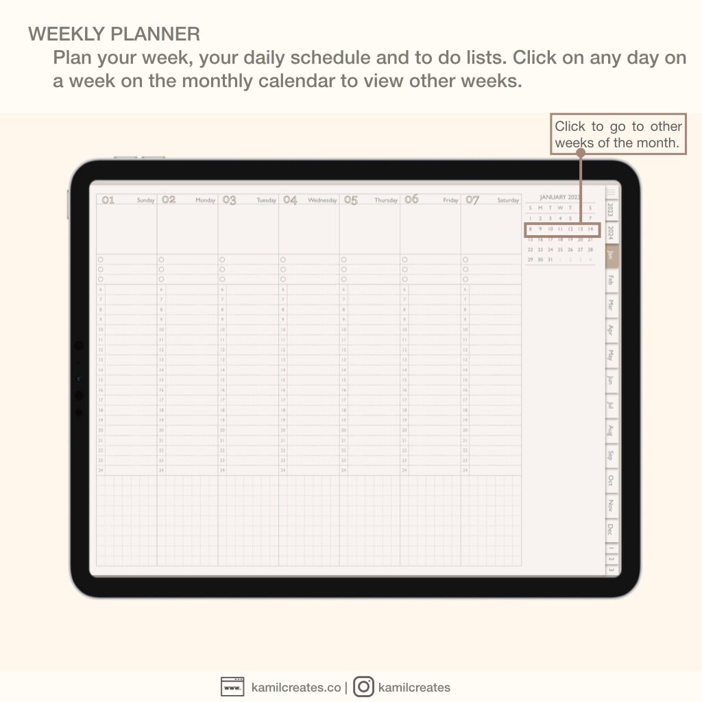 2023 2024 Dated Weekly Planner Ver 1 Minimalist Weekly - Etsy