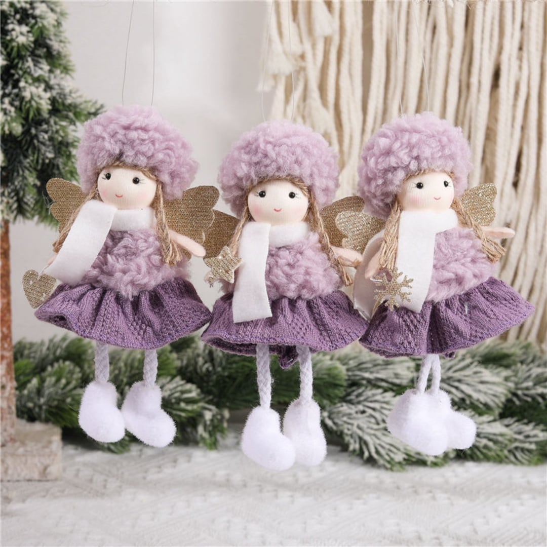 Christmas Angel Doll, Christmas Tree Hanging Ornaments, Purple Girls ...
