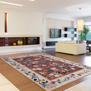 FLOWER BORDER RUG | Marble Stone Square Shape Mosaic Rug | Beautiful ...