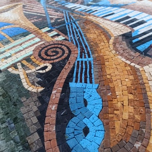 Handmade Abstract Music Instrument Marble Mosaic Art Tile Décor - Etsy
