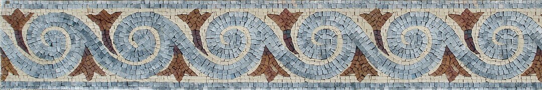 8” MOSAIC BORDER TILES| Geometrical Floral Mosaic Art for Living Room ...
