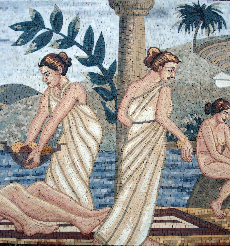 Handmade Roman Decadence Marble Mosaic Wall Art Mural - Etsy