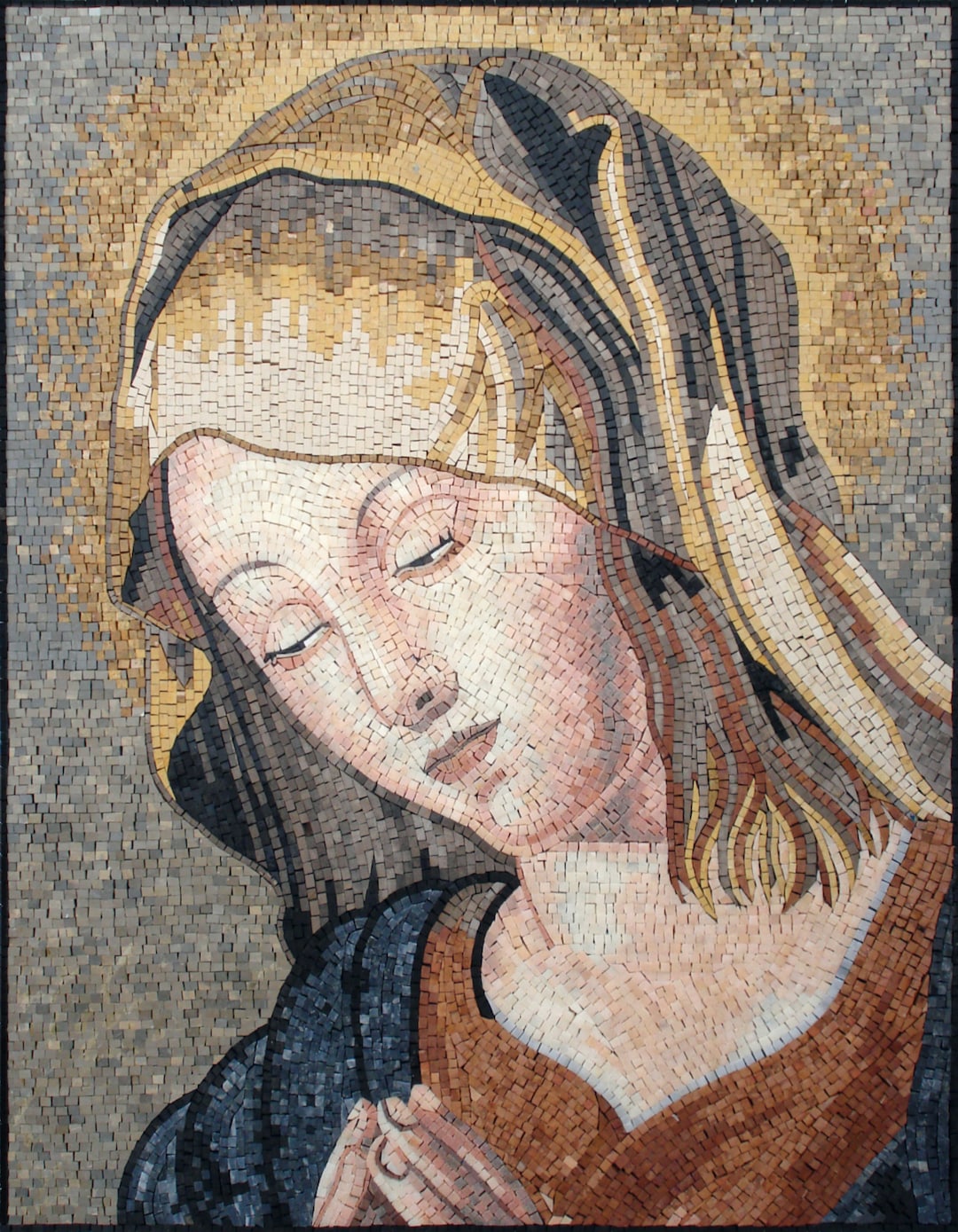 RELIGIOUS MOSAIC MURALS | Virgin Mary Mosaic Art Tiles for Christians ...