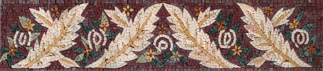 8 Handcrafted Pattern Marble Mosaic Border Design Art Tile Décor - Etsy