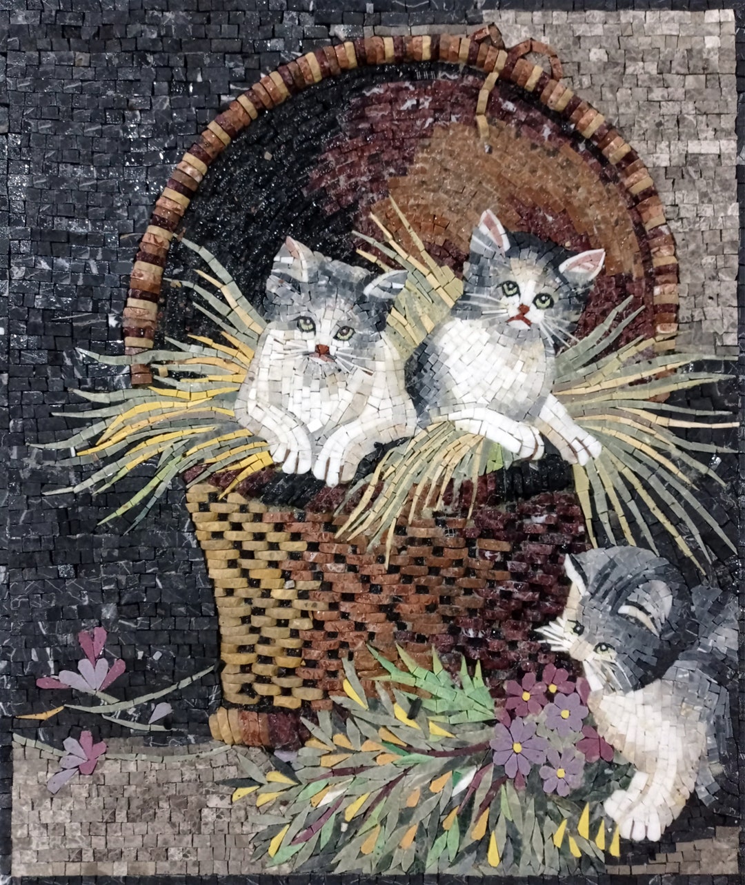 KITTEN MOSAIC BACKSPLASH | Pet Animal Mosaic Tiles for Kids Room Walls ...