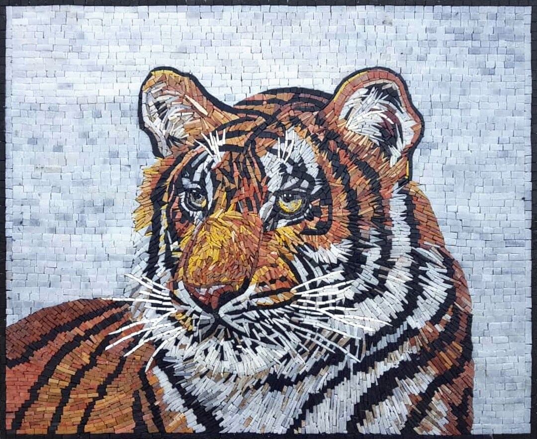 TIGER ART BACKSPLASH | Wild Jungle Animal Mosaic Tiles for House ...