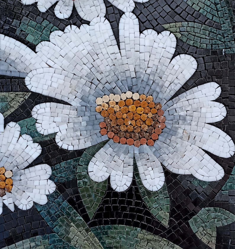 40 Handmade Marble Mosaic Flower Rose Wall Art Home - Etsy